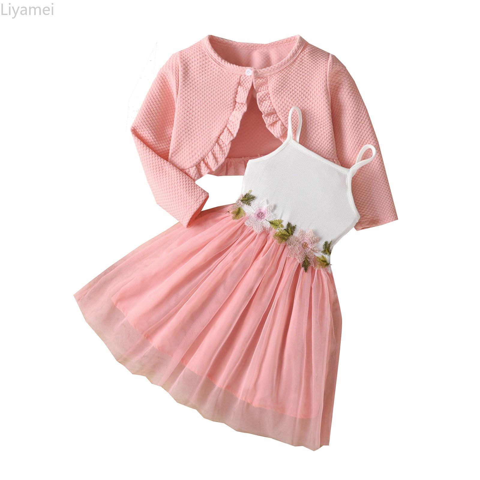 Liyamei Toddler Girls Long Sleeve Ruffles Coat Tops Floral Princess ...