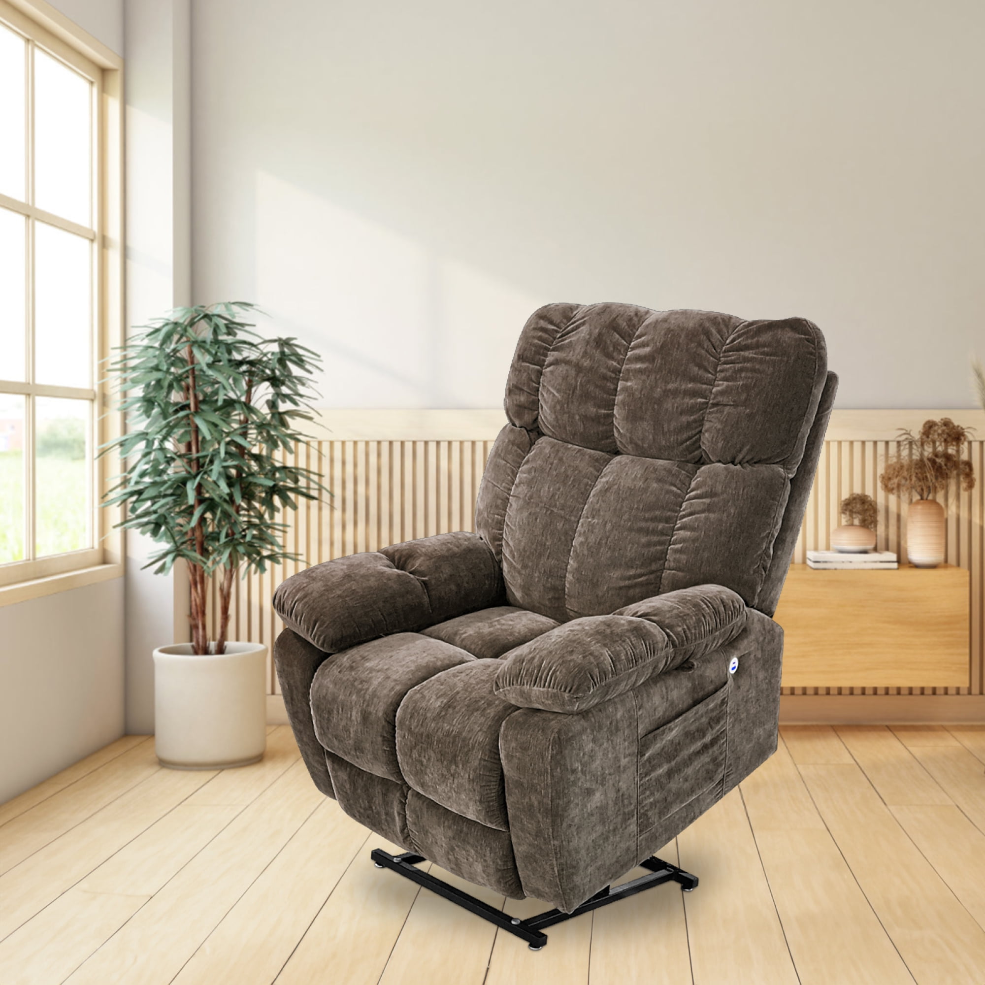Liyasi Electric Power Lift Recliner Chair with 2 Motors Massage and ...