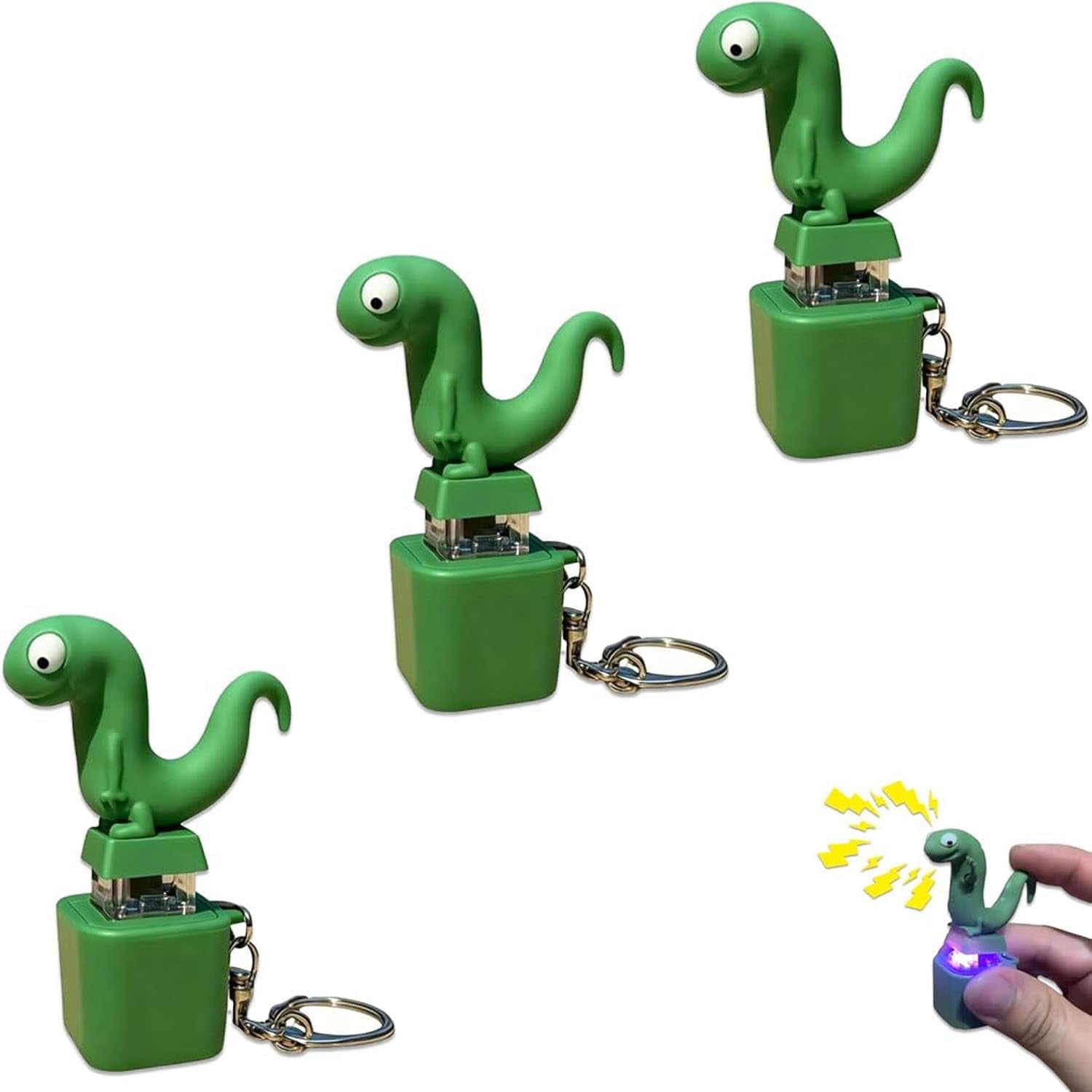 Lizard Button Sound Keychains, 2/3/5PCS Fun Lizard Button Keychain Toy ...