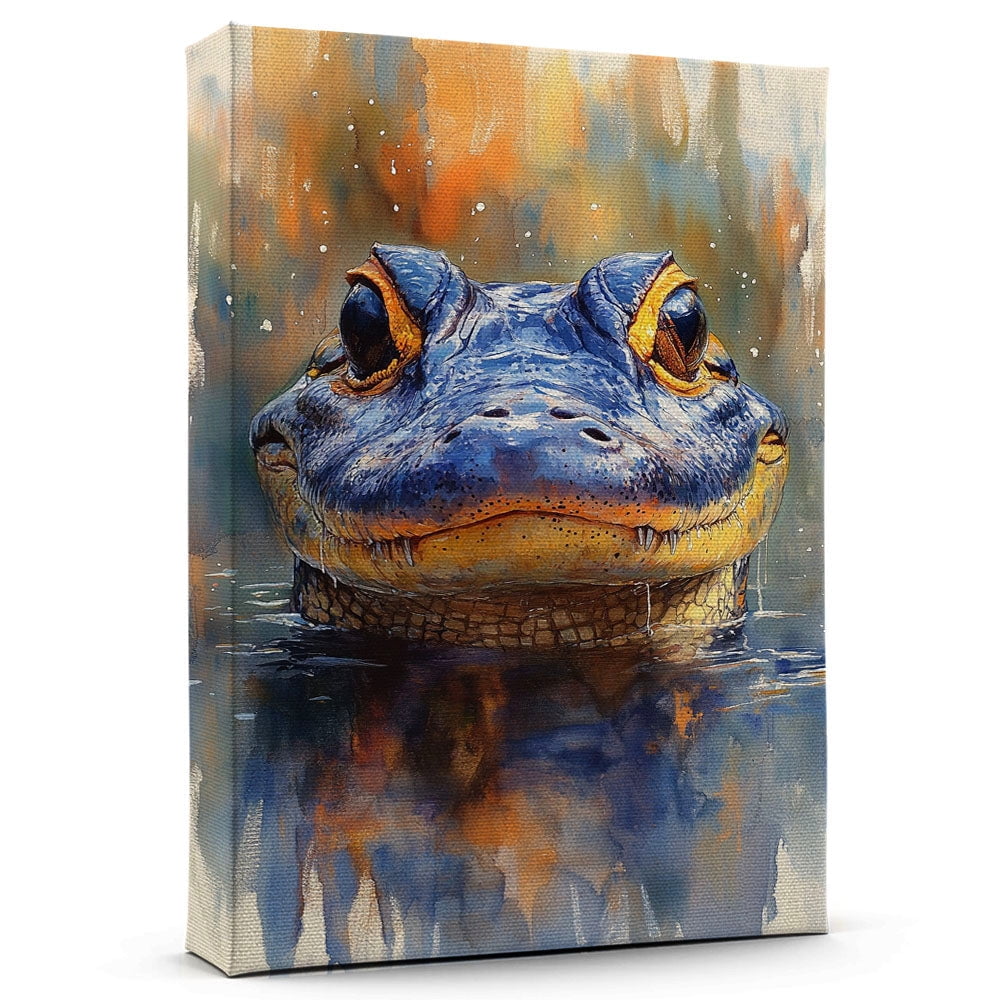 Lizard Caiman Canvas Painting Animal Artwork,Colorful Lizard Caiman ...