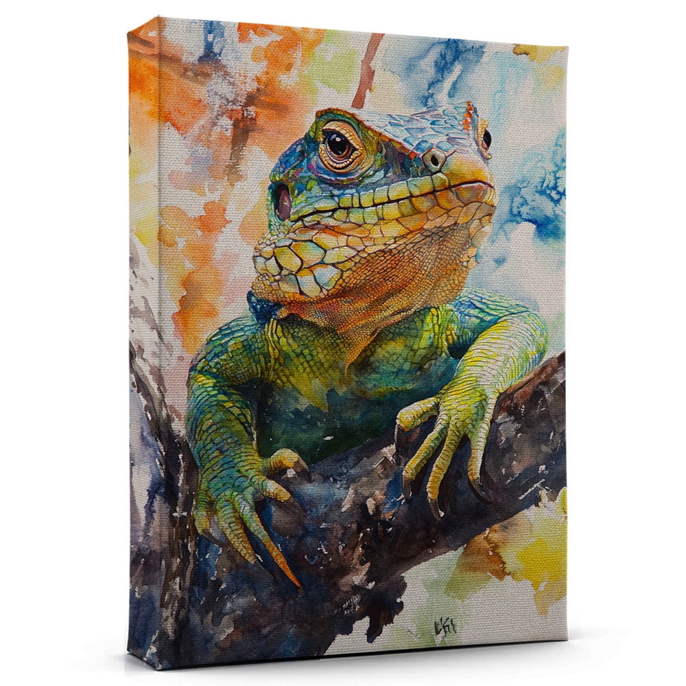 Lizard Green Uromastyx Canvas Wall Art Animal Decor, Lizard Green ...