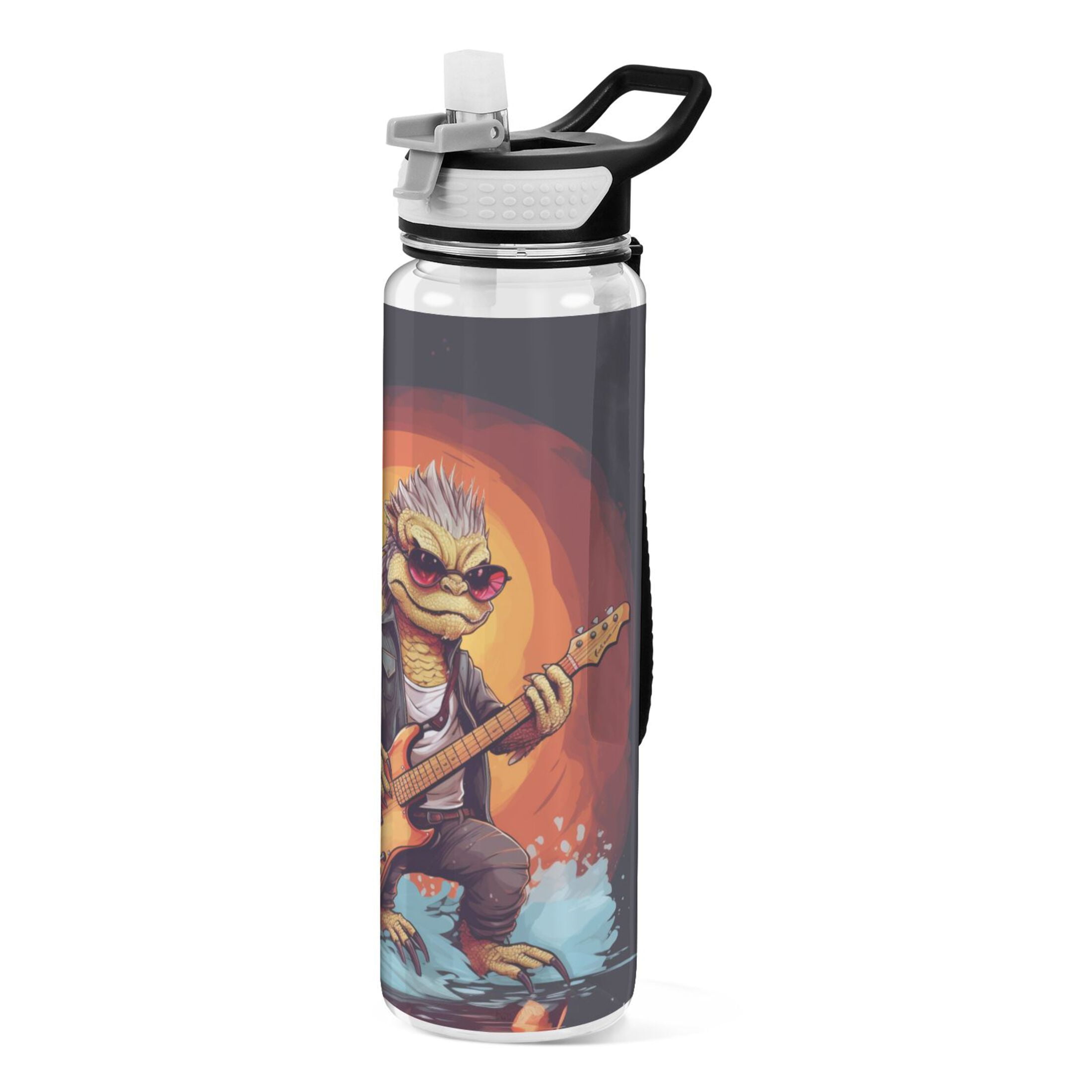Lizard Guitar Sports Water Bottle Portable Travel Mug 32oz BPA Free ...