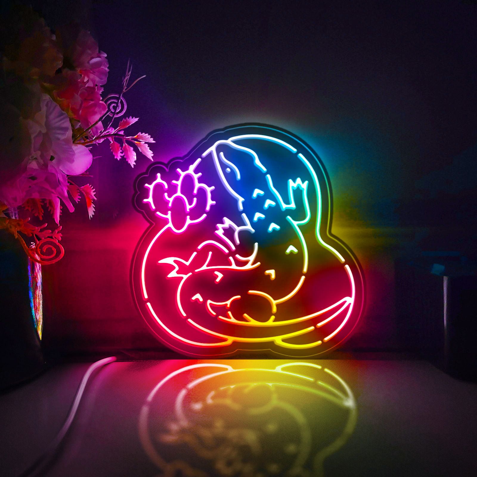 Lizard Led Light Box, Dimmable Neon-Like Light Signs USB Power for Wall ...