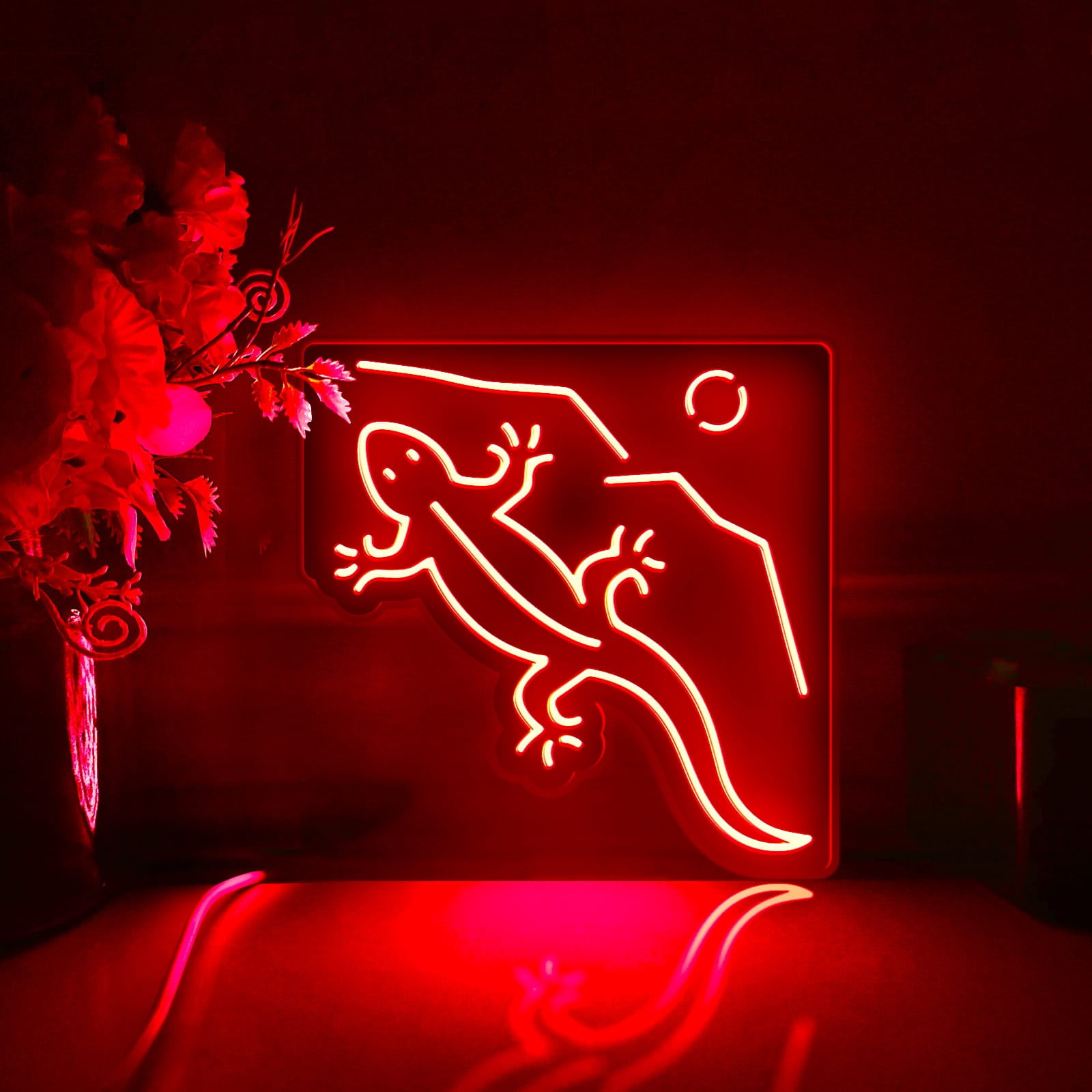 Lizard Led Light Box, Dimmable Neon-Like Light Signs USB Power for Wall ...