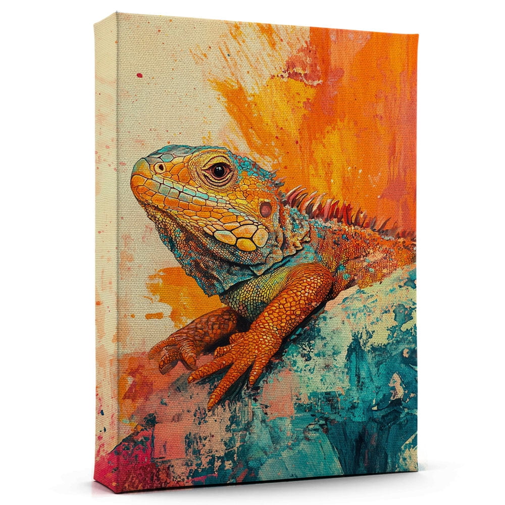 Lizard Orange Uromastyx Canvas Wall Art Animal Decor, Lizard Orange ...