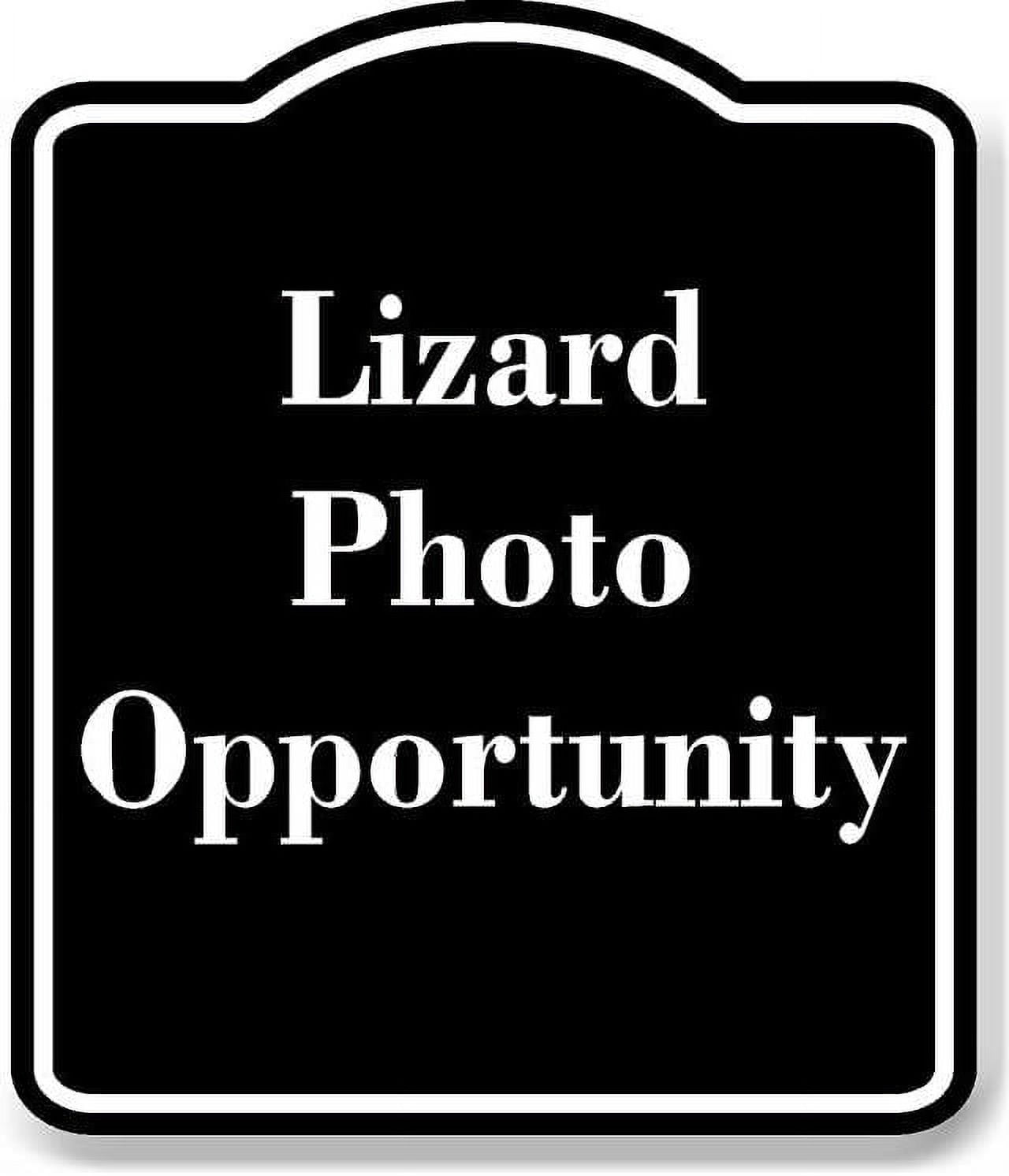 Lizard Photo Opportunity BLACK Aluminum Composite Sign 15''x18 ...
