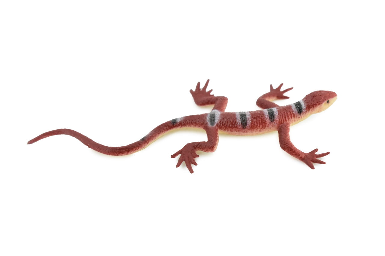 Lizard, Red Striped Lizard, Rubber Reptile Toy, Realistic Figure, Model ...