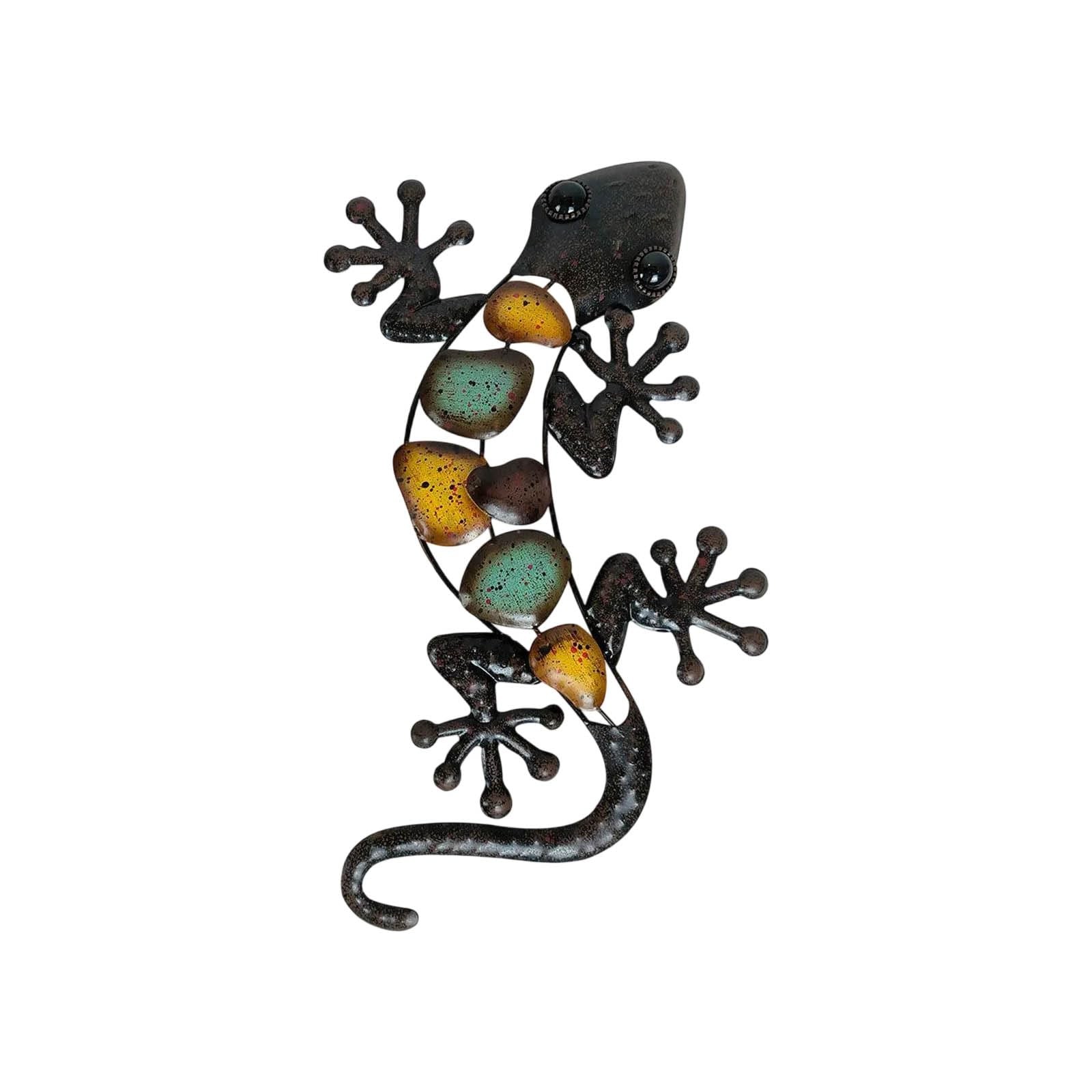 Lizard-Shaped Metal Wall Decor - Outdoor Garden Art for Fence, Patio ...