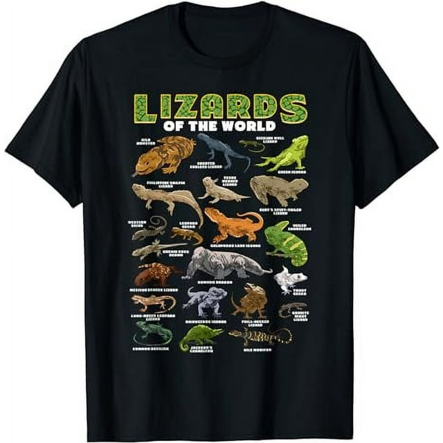 Lizard Shirt Lizards Animal of the World Reptile Herpetology T-Shirt ...