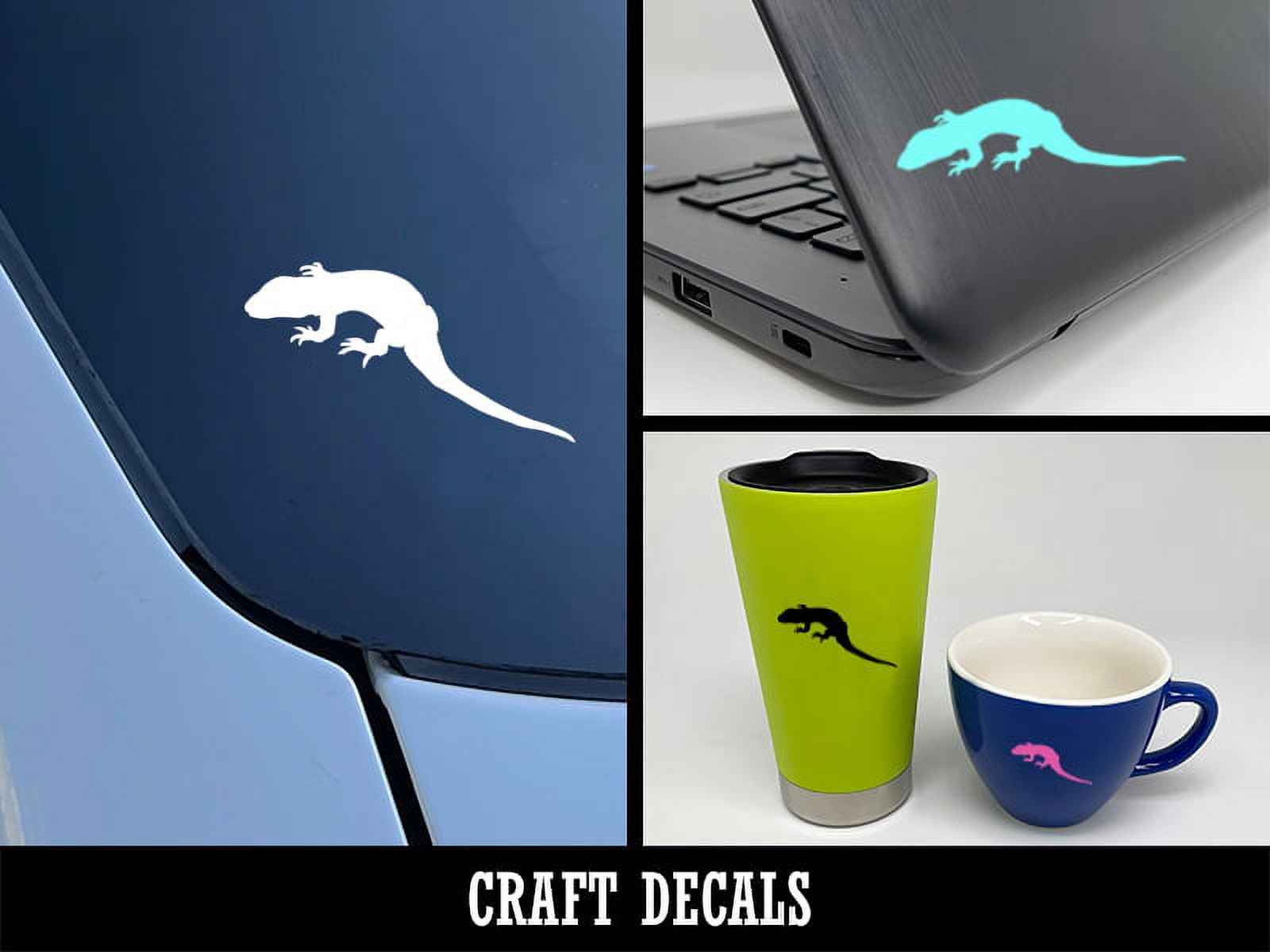 Lizard Solid Craft Vinyl Indoor Outdoor Decal Sticker - Aqua - 3 Inch ...