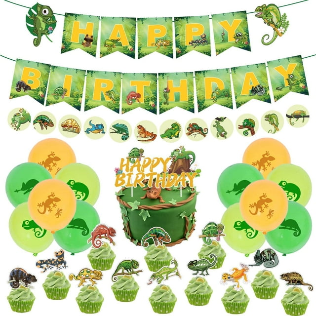 Lizard Theme Party Decorations, Jungle Wild Reptile Animal Party for ...
