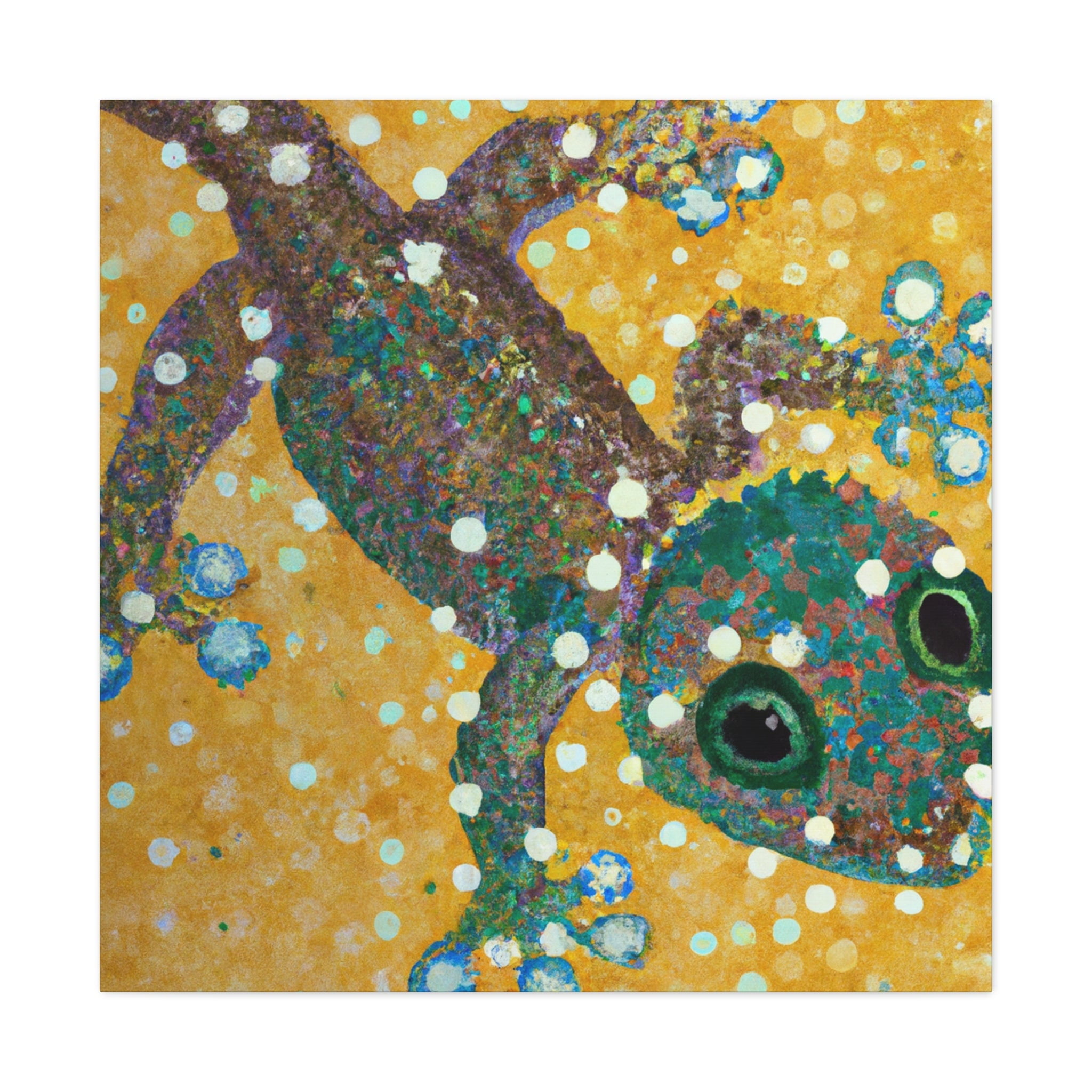 Lizard in Pointillism - Canvas - Walmart.com