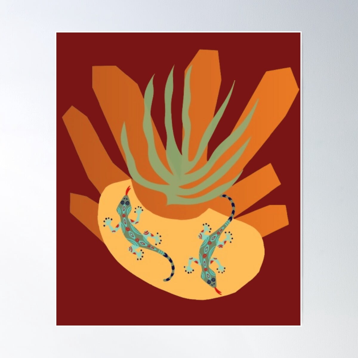 Lizards Blend With Desert Hues Poster Wall Art, Modern Wall Decor For ...