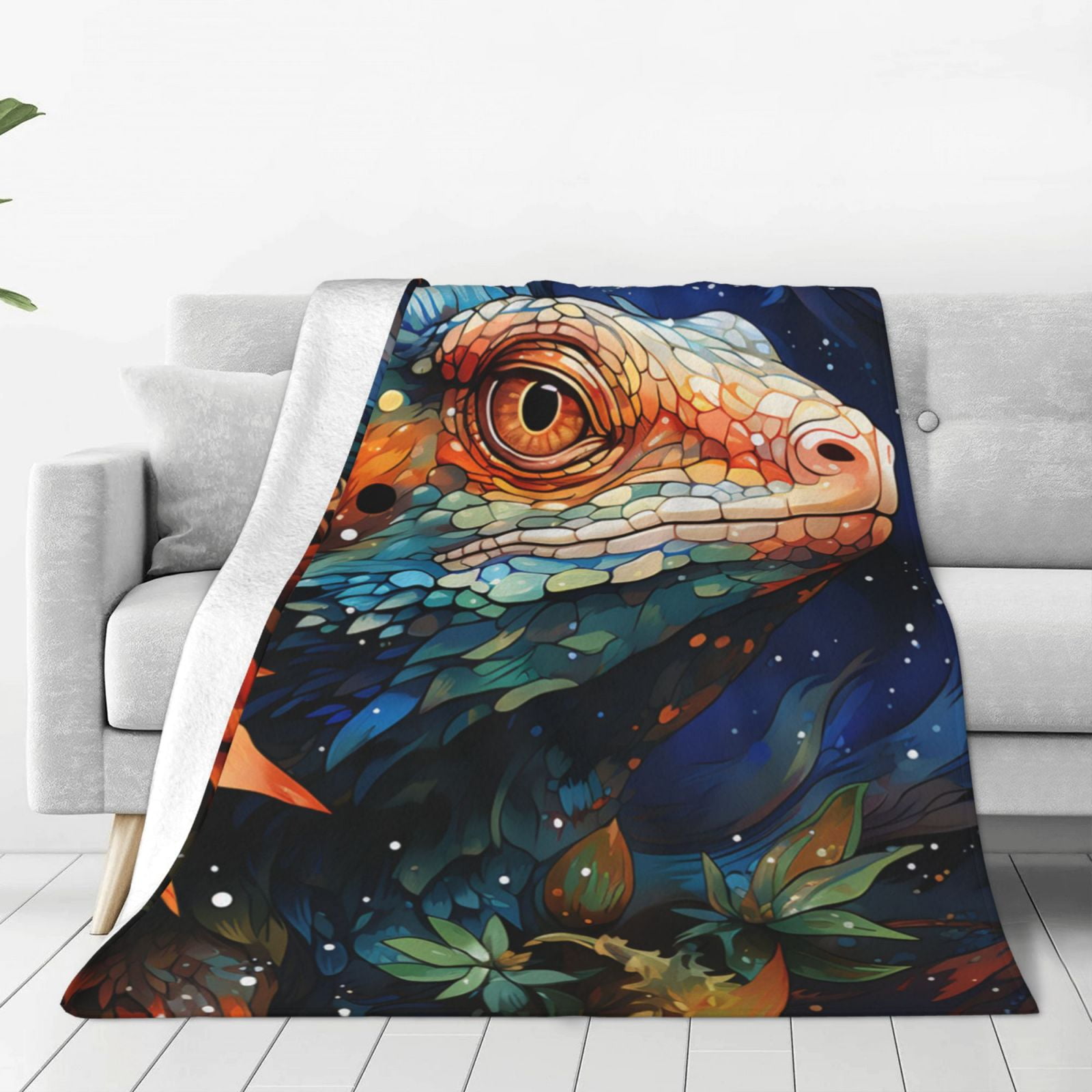 Lizards Lizard Starry Throw Blanket Decorative Soft Warm Flannel Plush ...