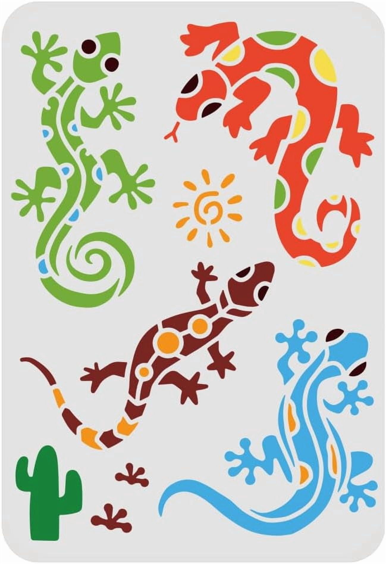 Lizards Stencil 11.7x8.3 inch Aztec Lizard Painting Stencil Reusable ...