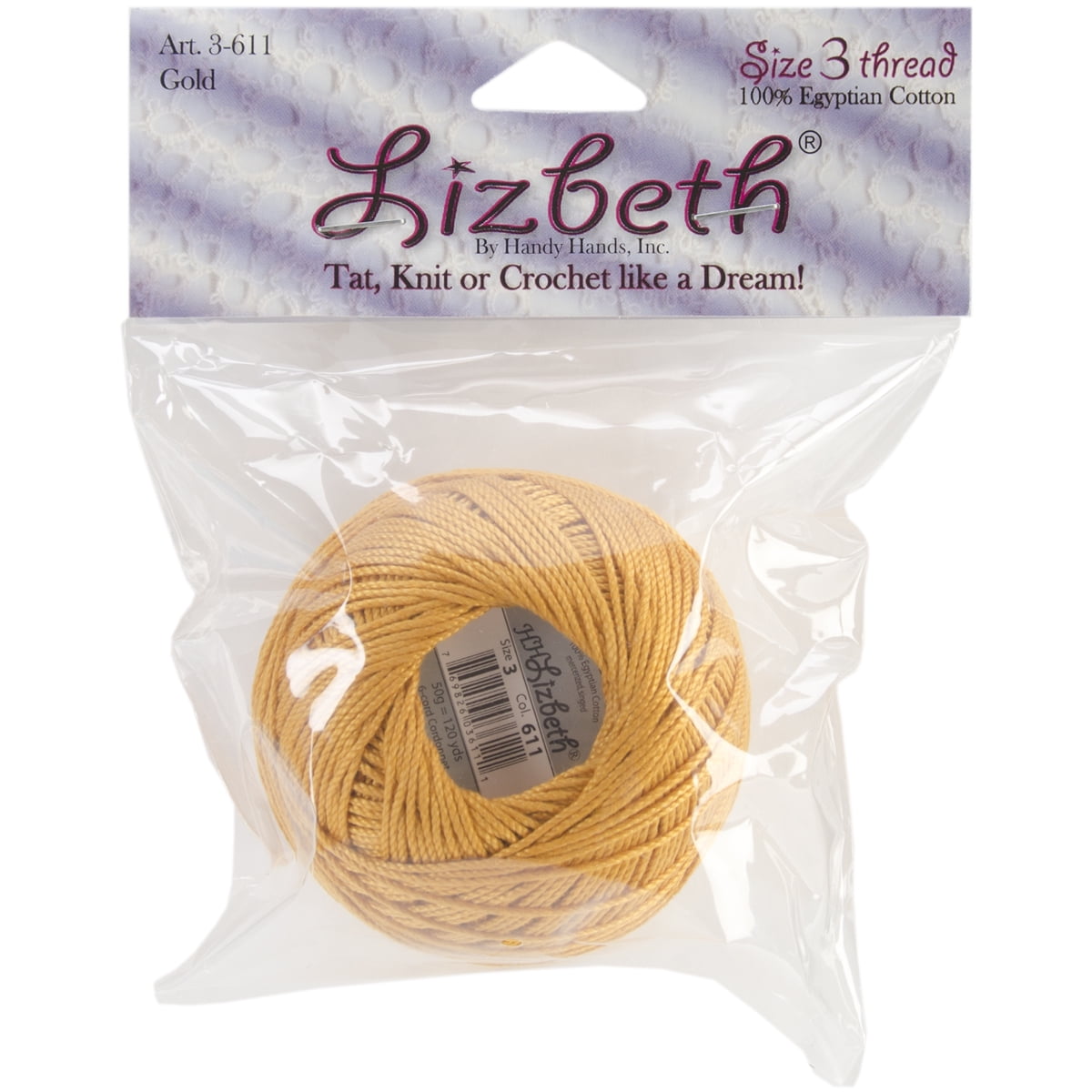 Lizbeth Cordonnet Cotton Size 3-Gold - Walmart.com