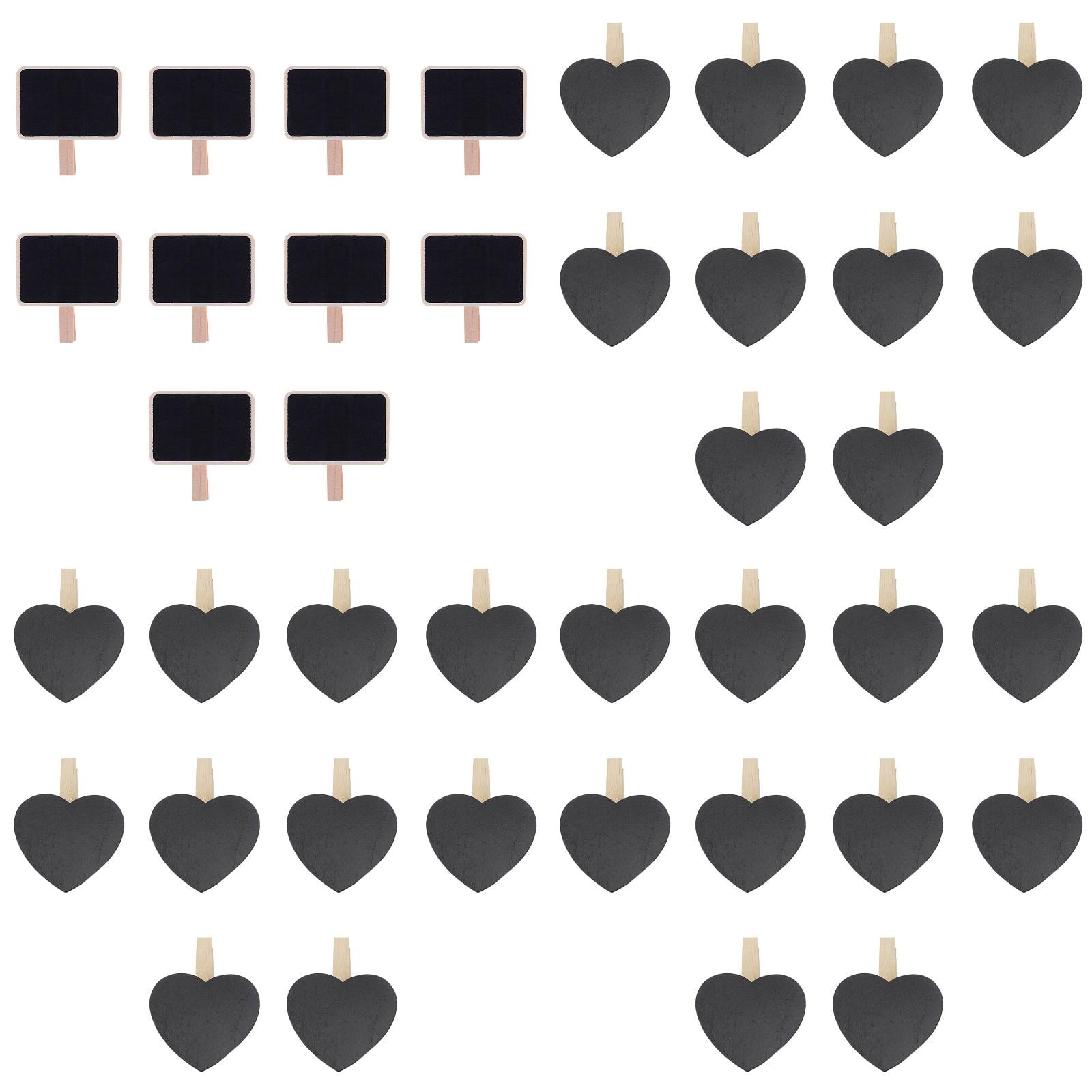Lizheee 10 Mini Retangle Heart Chalkboard Blackboard With Wooden Clip ...