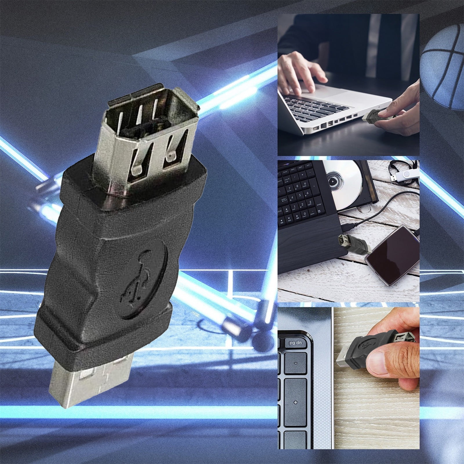 Lizheee 110 to 220 Adapter Plug For Firewire IEEE 1394 6-pin Female ... Lizheee 110 to 220 Adapter Plug For Firewire IEEE 1394 6-pin Female ...