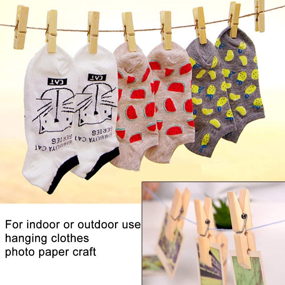 Lizheee 20 Wooden Clothes Hanging Washing Line Dryer Airer Wood Outdoor ...
