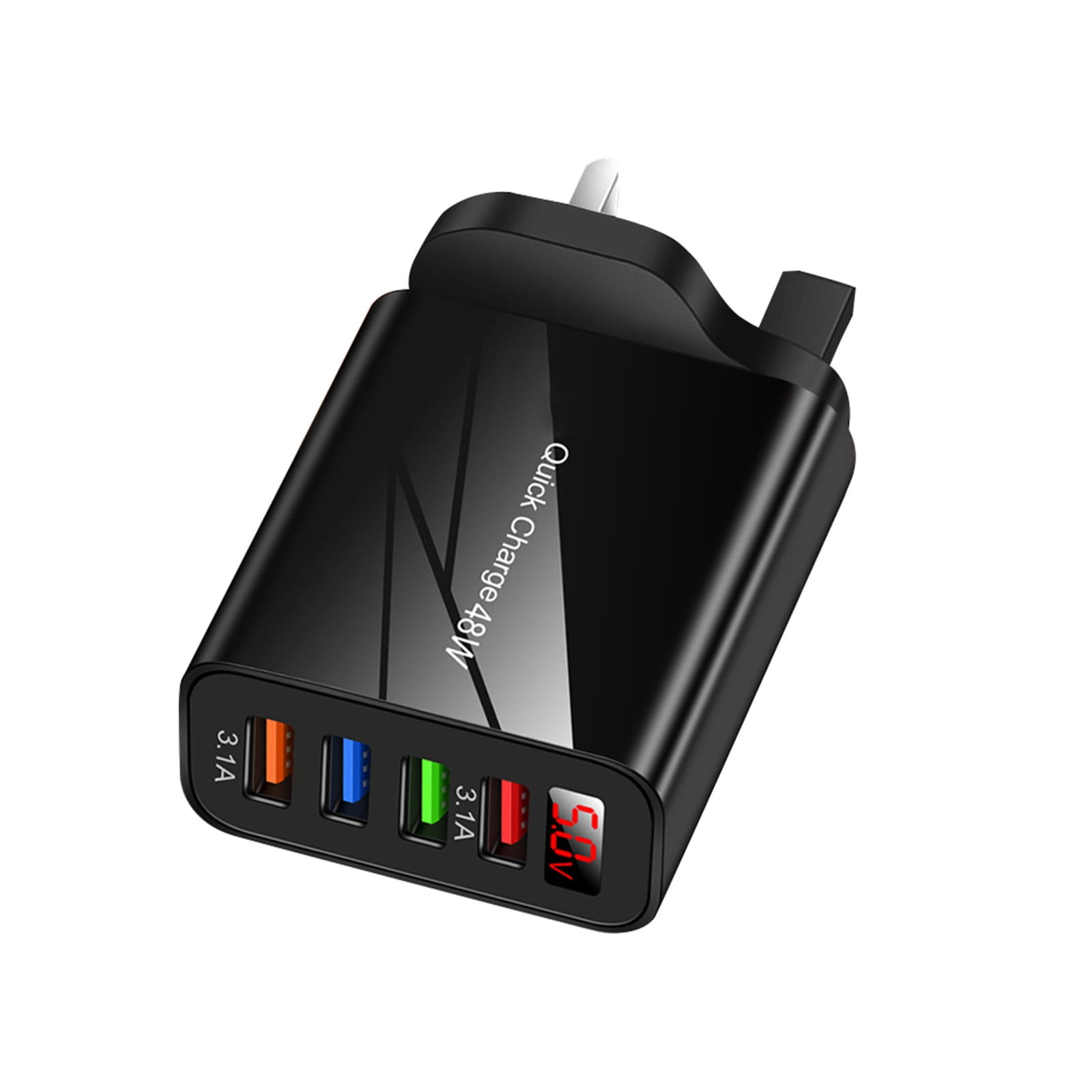 Lizheee 48W 4 Port USB Wall Charger Quick 3.1AUSB Adapter Power Plug ...