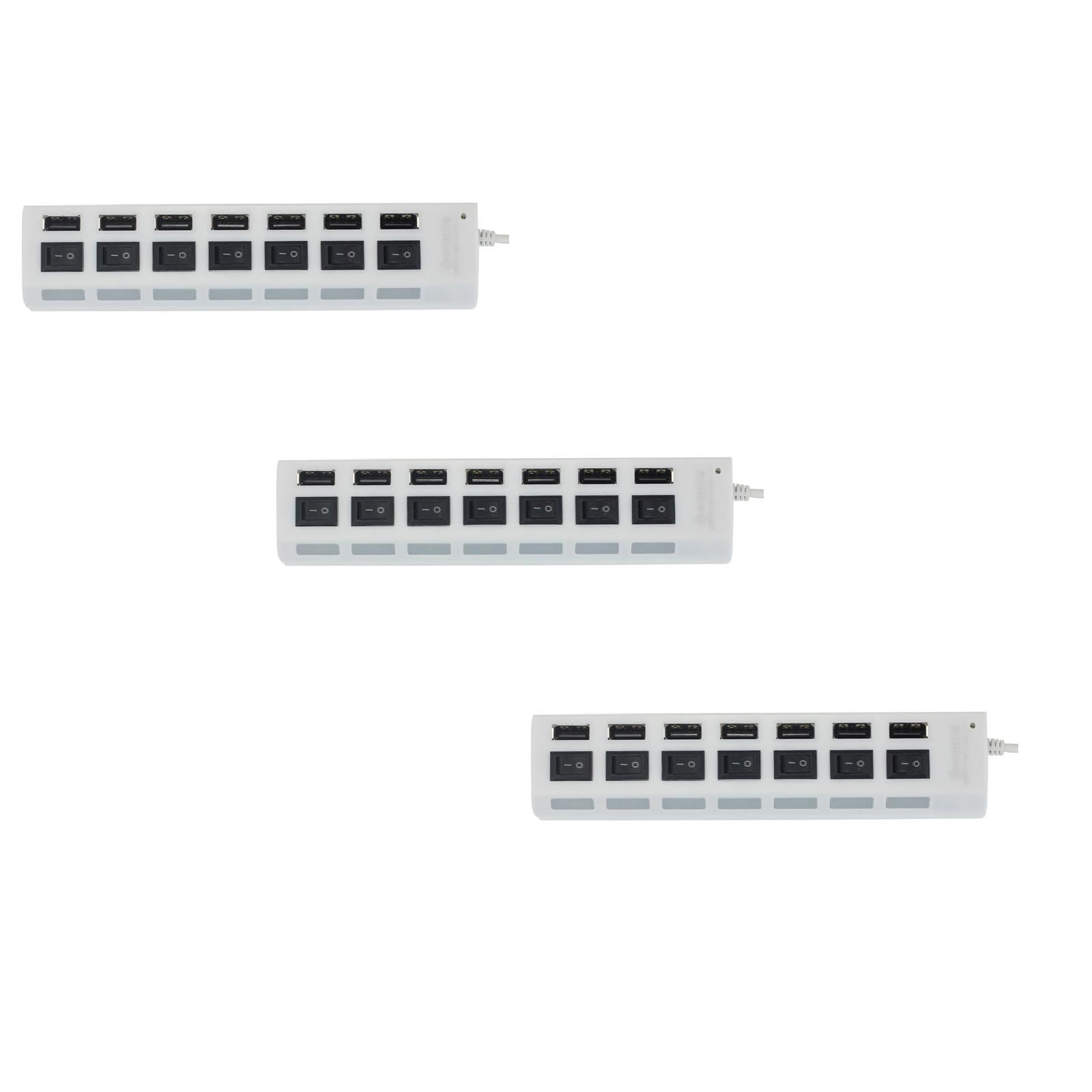 Lizheee 7 Ports LED USB 2.0 Adapter Hub Power on/off For PC Laptop WH 2PCS - Walmart.com