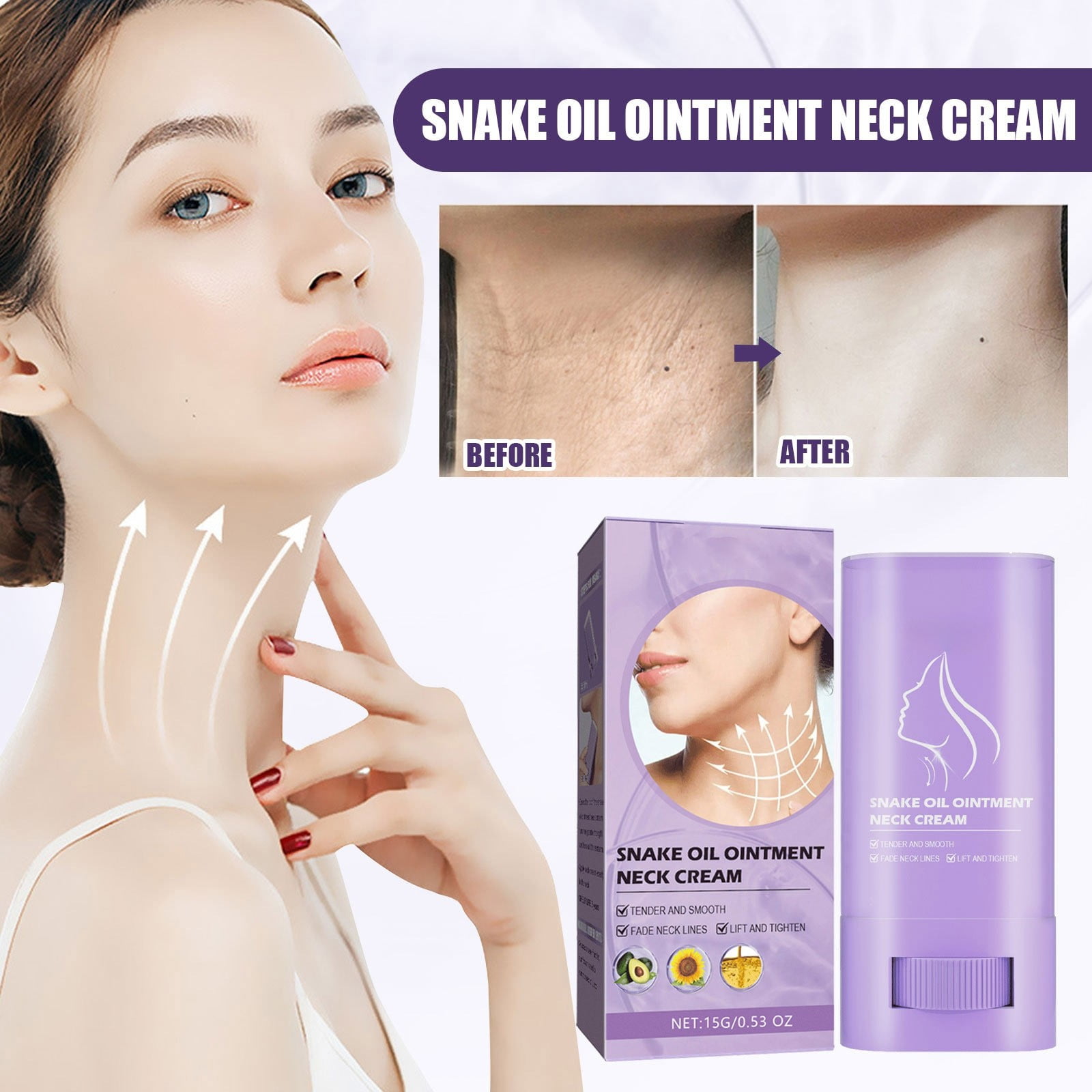 Lizheee Facial Moisturizer Oil Ointment Neck Smoothes Dilutes Neck ...