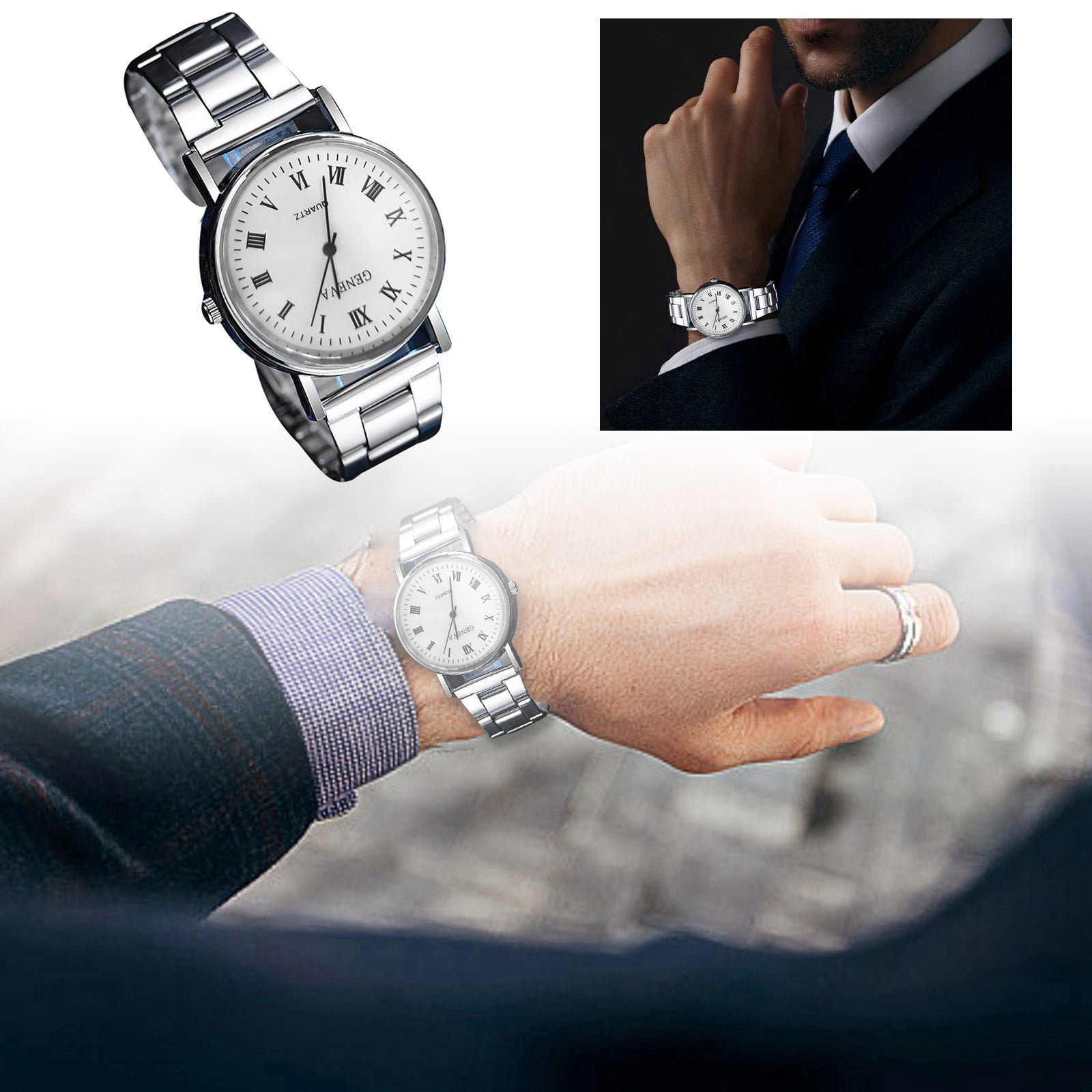 Lizheee Ft500wc-1bvcf Ladies with Leather Strap Men's Classic Ssc813 ...