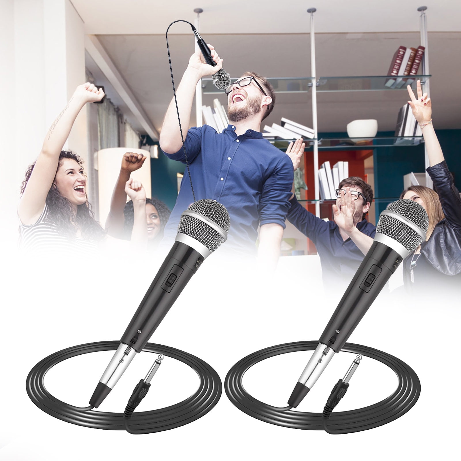 Lizheee Mini Alexa Handheld Microphone 2pcs Wired Dynamic Microphones ...