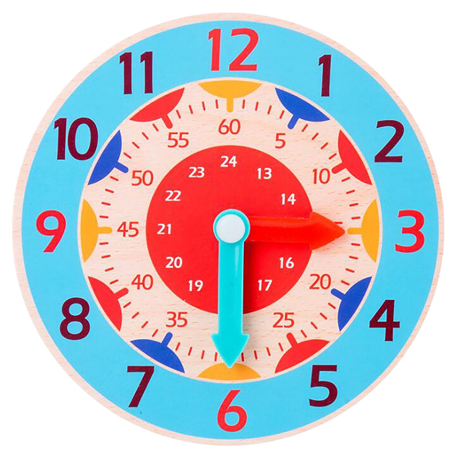 Lizheee Montessori Wooden Clock For Children, Toys With Hours, Minutes ...