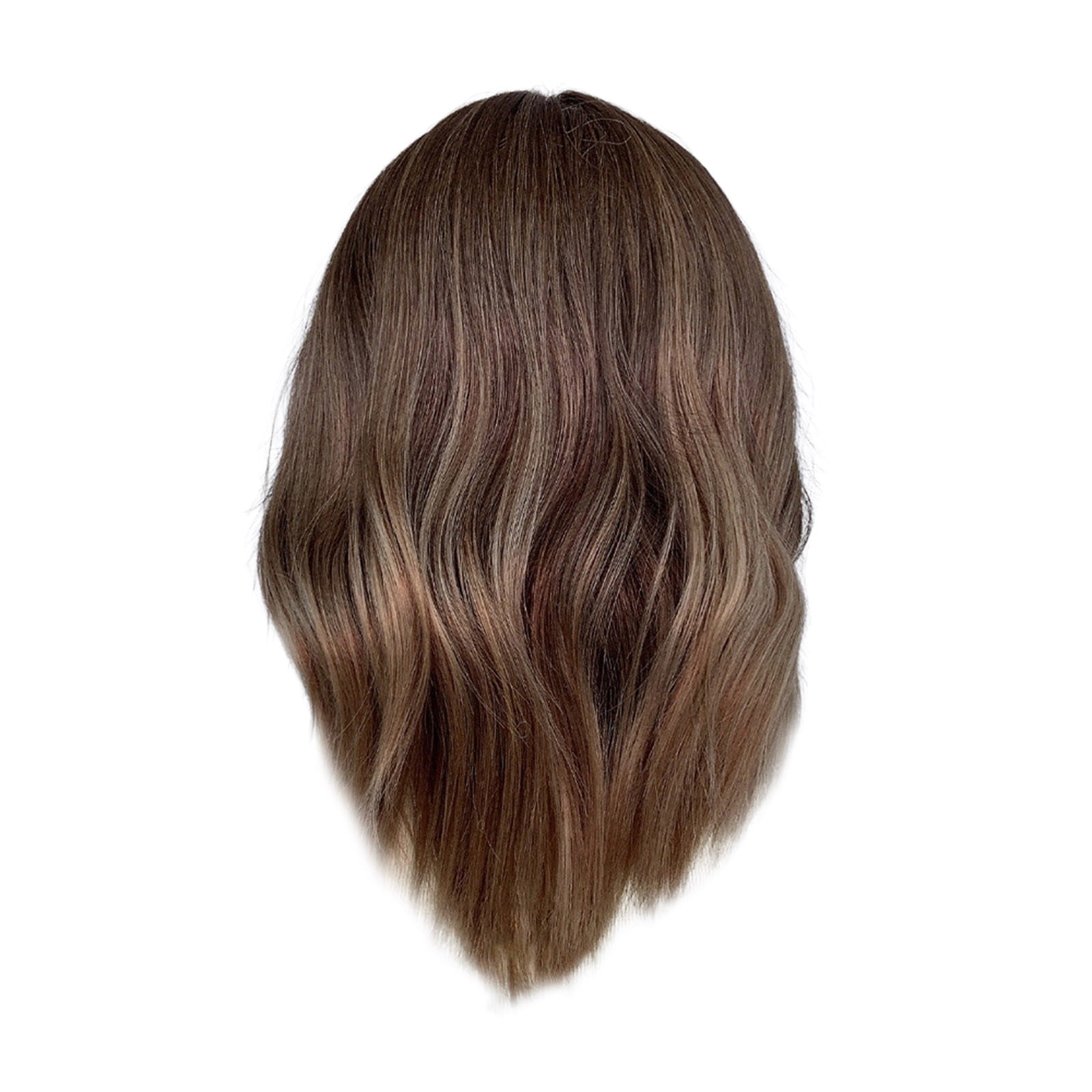 Lizheee Natural Temperament Selling Wig In Short Hair Flax Cold Brown ...