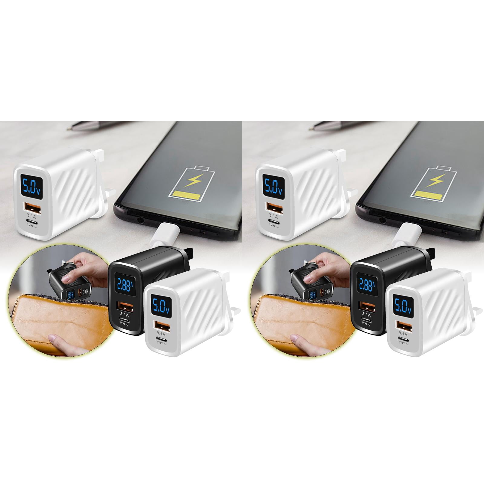 Lizheee Port USB Travel Power Adapter Global Mobile Phone Charger UK ...