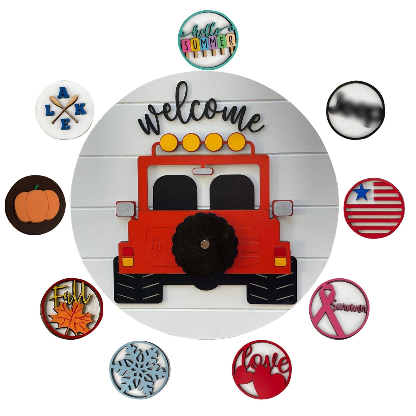 Lizheee Replaceable Door Plate Holiday Welcome Door Plate Seasonal Door ...