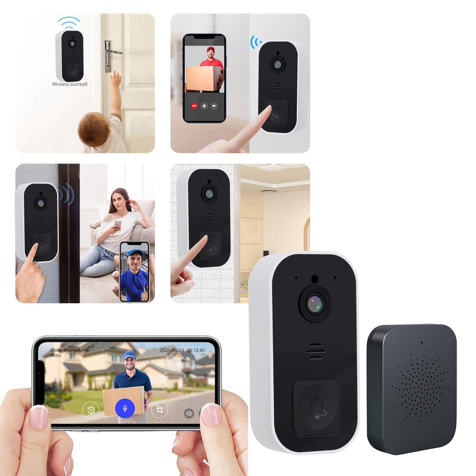 Lizheee Smart Wireless Remote Control Video Doorbell Smart Video Ring ... Lizheee Smart Wireless Remote Control Video Doorbell Smart Video Ring ...