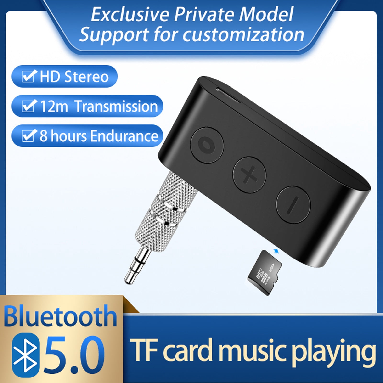 Lizheee Wireless Blueteeth 5.0 Receiver Car Adapter 3.5mm AUX Output ...