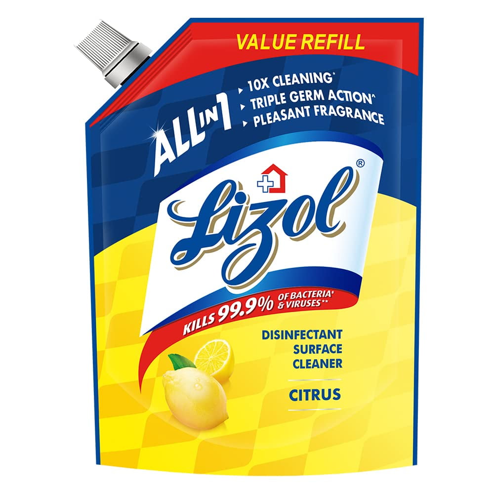 Lizol Citrus Disinfectant Surface & Floor Cleaner Liquid Refill Pack 1. ...