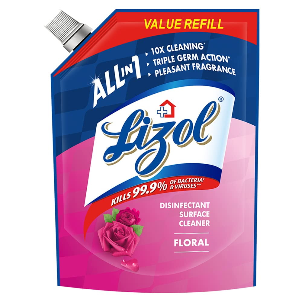 Lizol Floral Disinfectant Surface & Floor Cleaner Liquid Refill Pack 1. ...