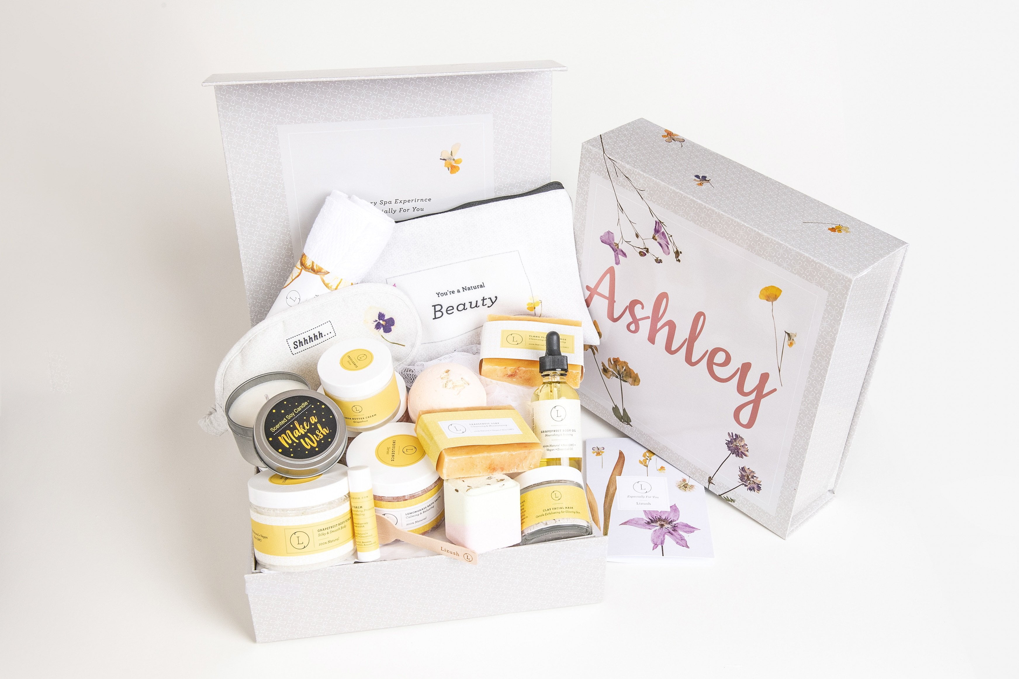Lizush - Cheer up Gift Basket, Natural Care Package, Recovery Gift Box ...