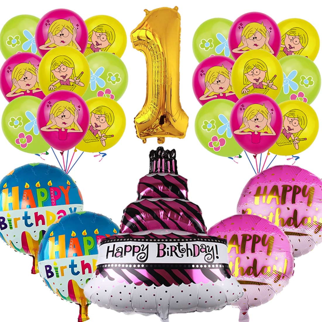 Lizzie Mcguire Balloons Party Supplies 1st Big Number Decorations Decor ...