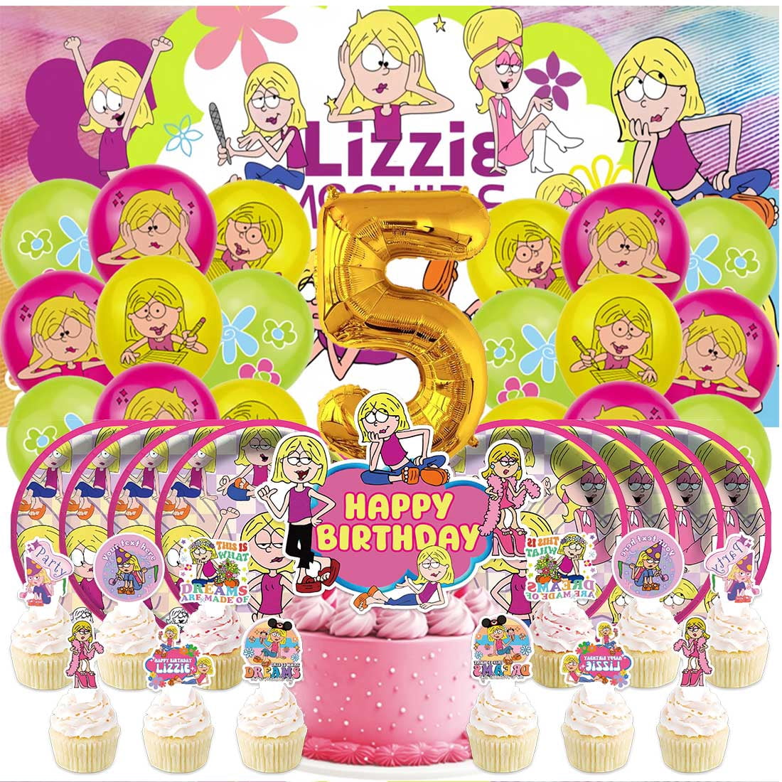Lizzie Mcguire Balloons Party Supplies 5th Decor Tableware Birthday ...
