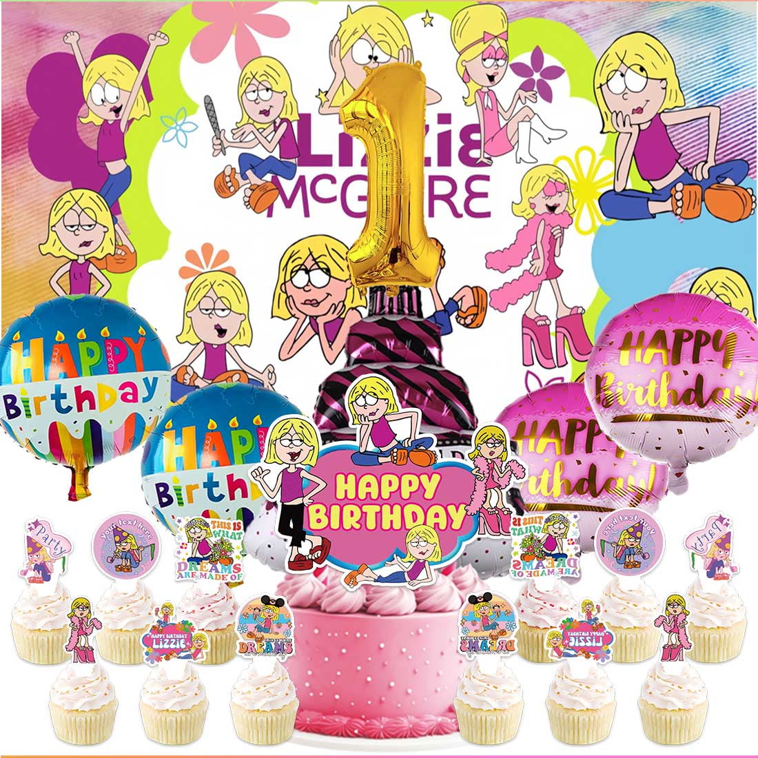 Lizzie Mcguire Party Supplies Decor 1st Kit Balloons Birthday Cake ...
