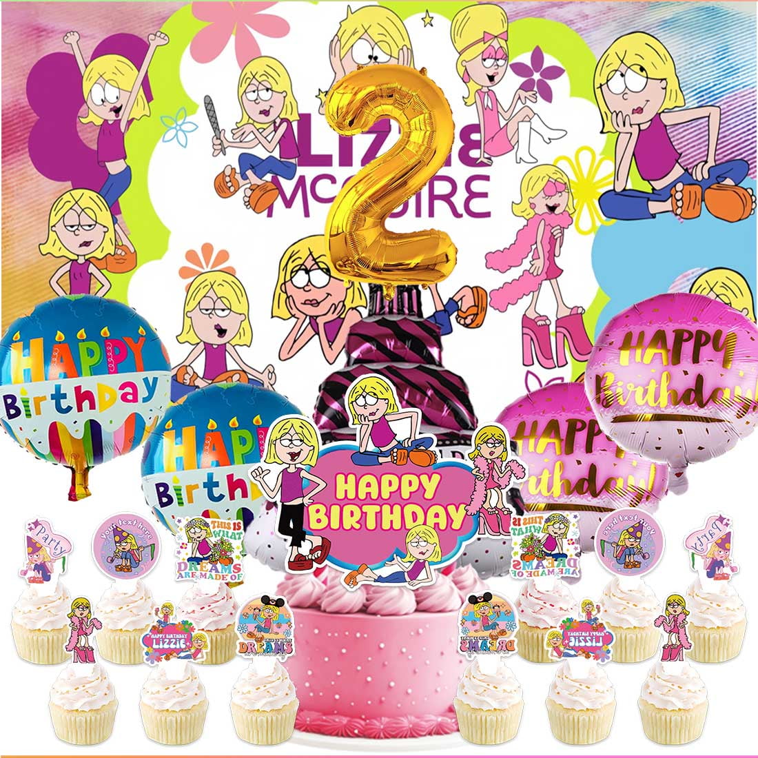 Lizzie Mcguire Party Supplies Decor 2nd Kit Balloons Birthday Cake ...