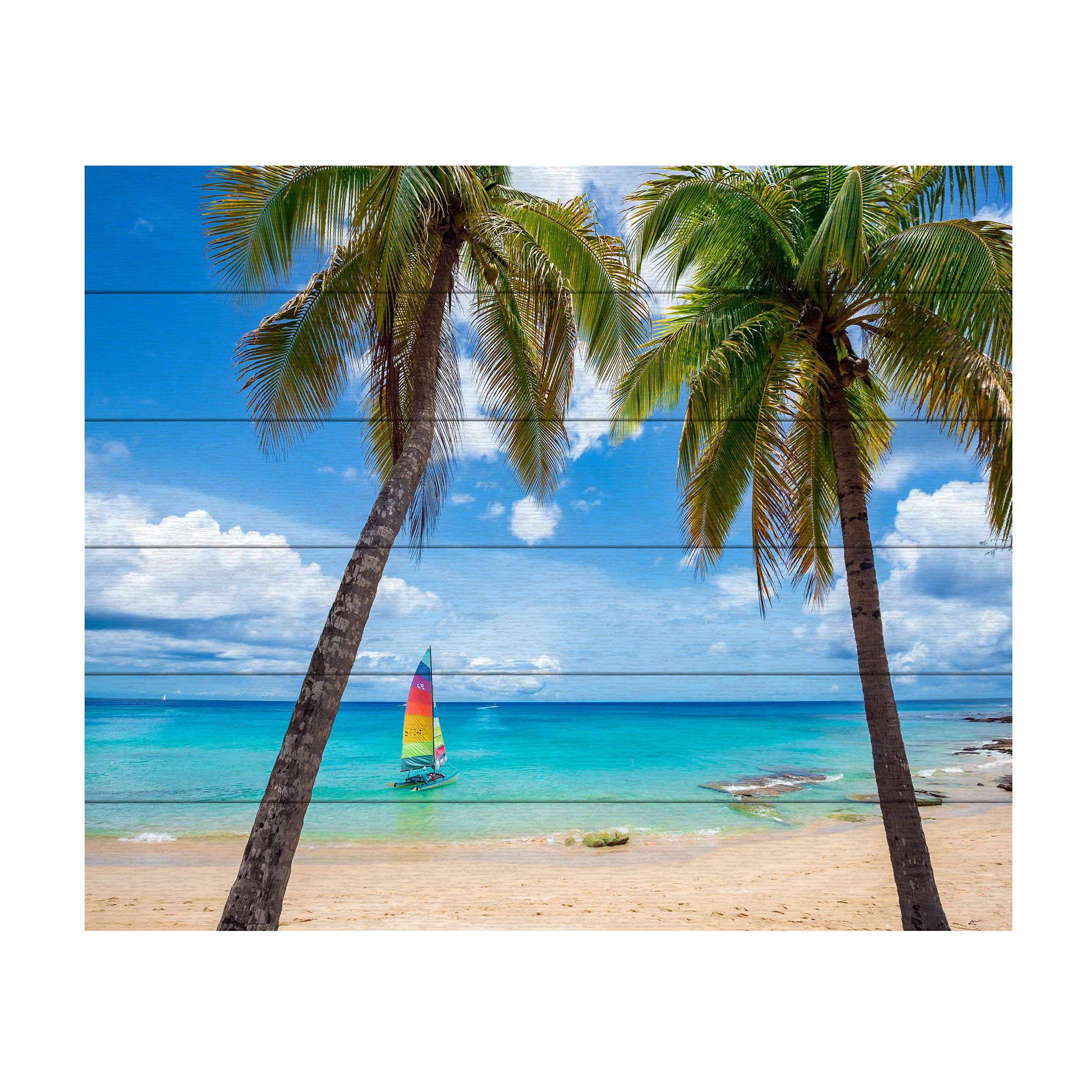 Lizzy Davis 'Postcard From Paradise' Wood Slat Art 18x22 - Walmart.com
