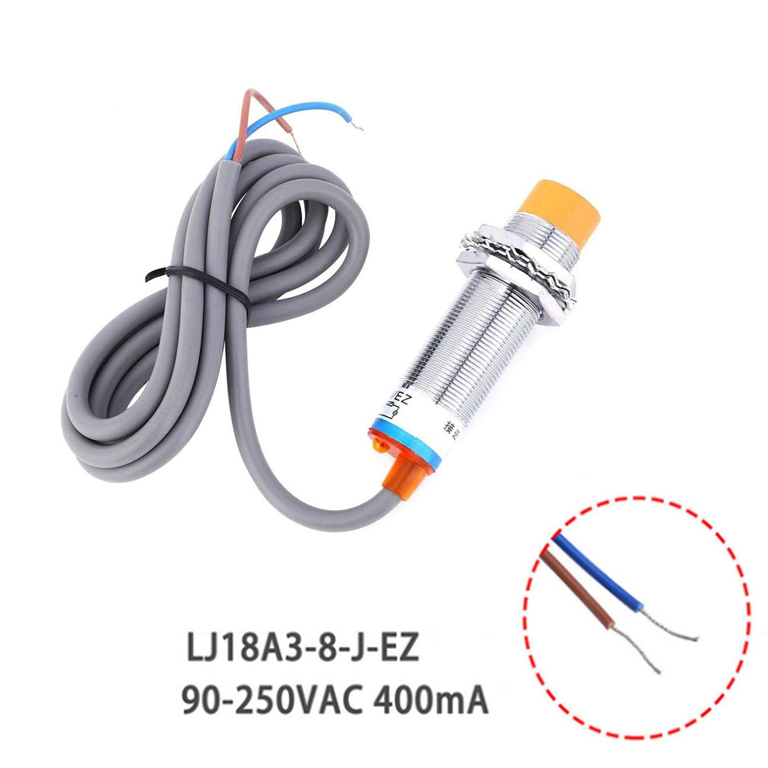 LJ18A3-8-J/EZ 2-Wire AC 90-250V NO 8mm Inductive Proximity Sensor ...