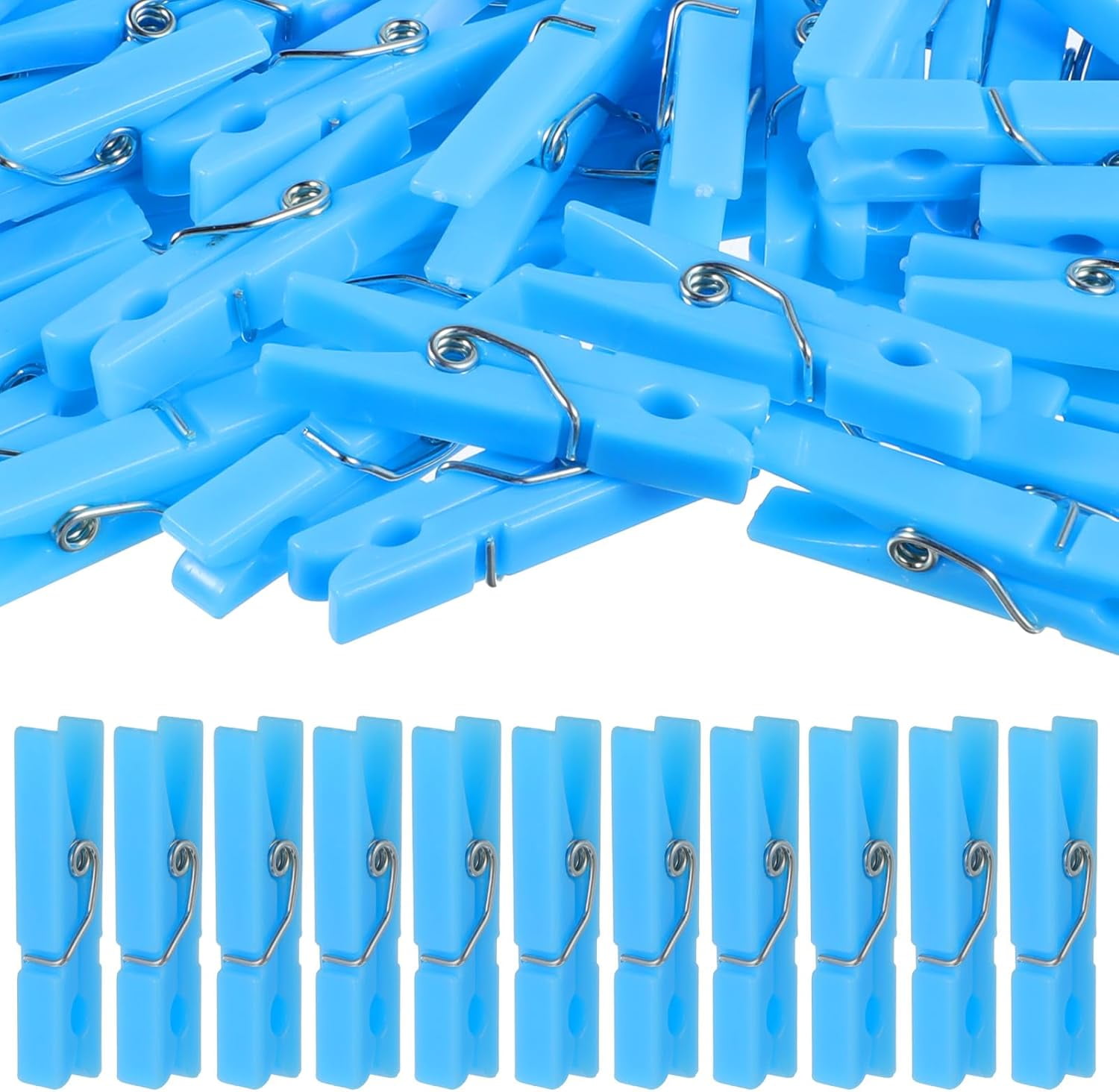 Ljia 100 Pcs Blue Clothes Pin for Baby Shower Game, 1.4 Inch Mini Clothespins, Plastic ...