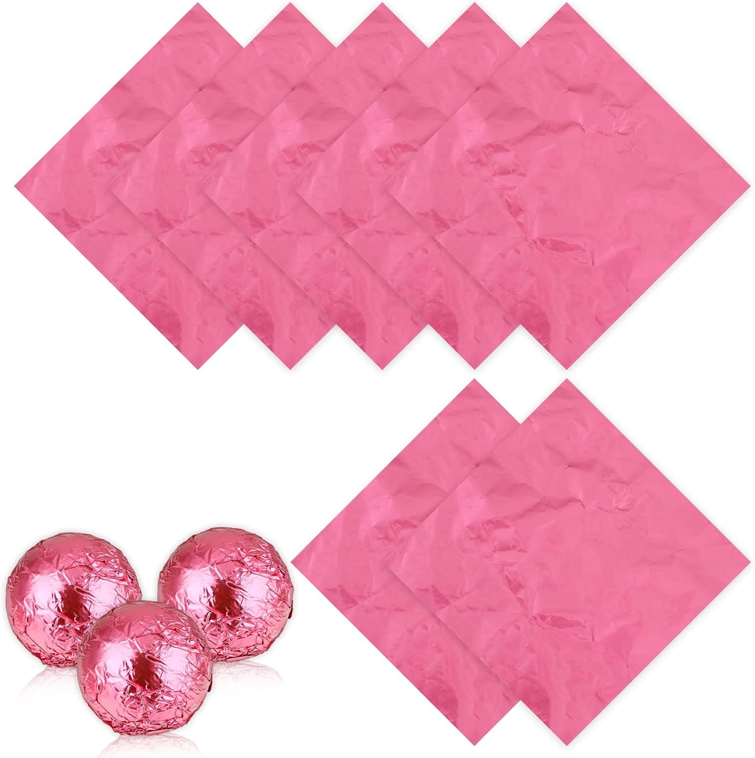 Ljia 100PCS Colored Candy Foil Wrappers 6x6 inches Foil Candy Wrappers ...