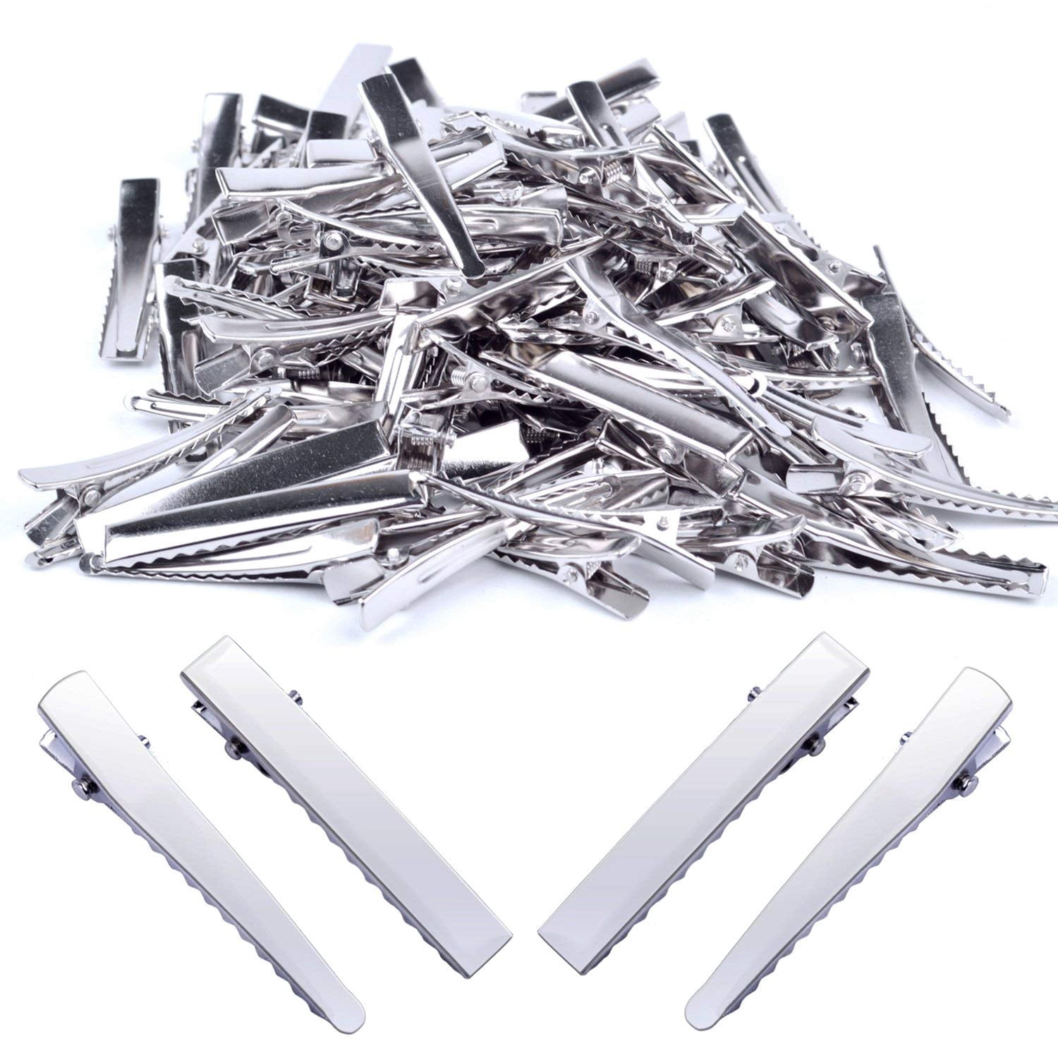 Ljia 100pcs Silver 4.5cm Long Alligator Hair Clip with Teeth for Arts ...