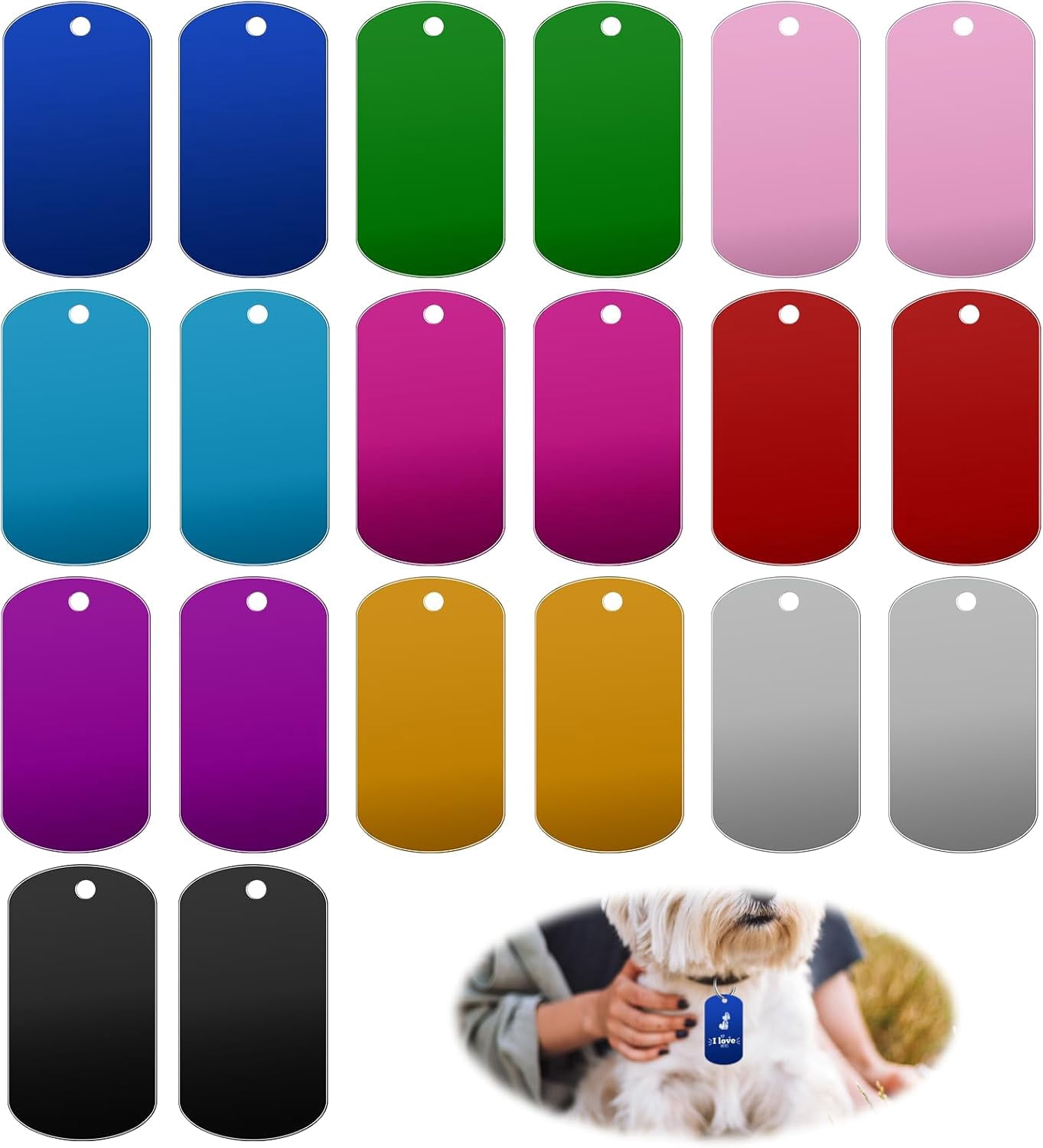 Ljia 20 Pcs Metal Stamping Blanks Aluminum Tags Multicolor Metal Tags ...