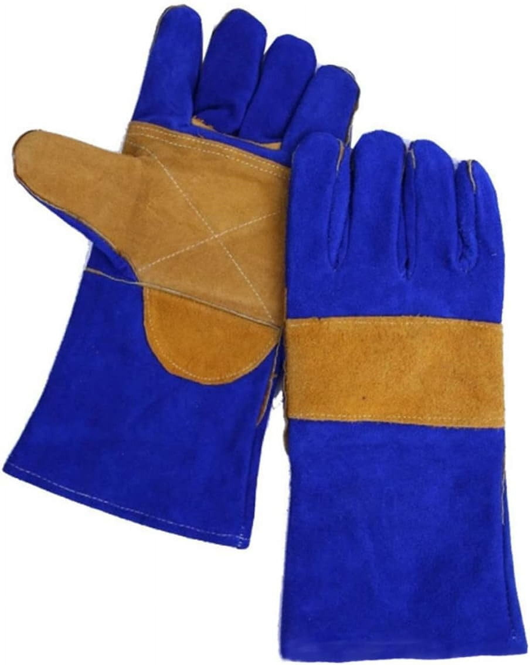 Ljia 2pcs Pair Work Long Sleeve Leather Gloves A605 - Walmart.com