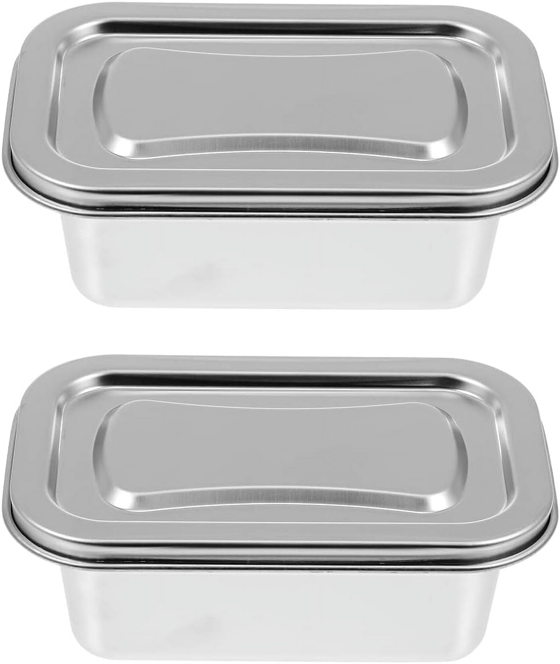 Ljia 2pcs Reusable Ice Cream Storage Containers with Lids Stainless ...