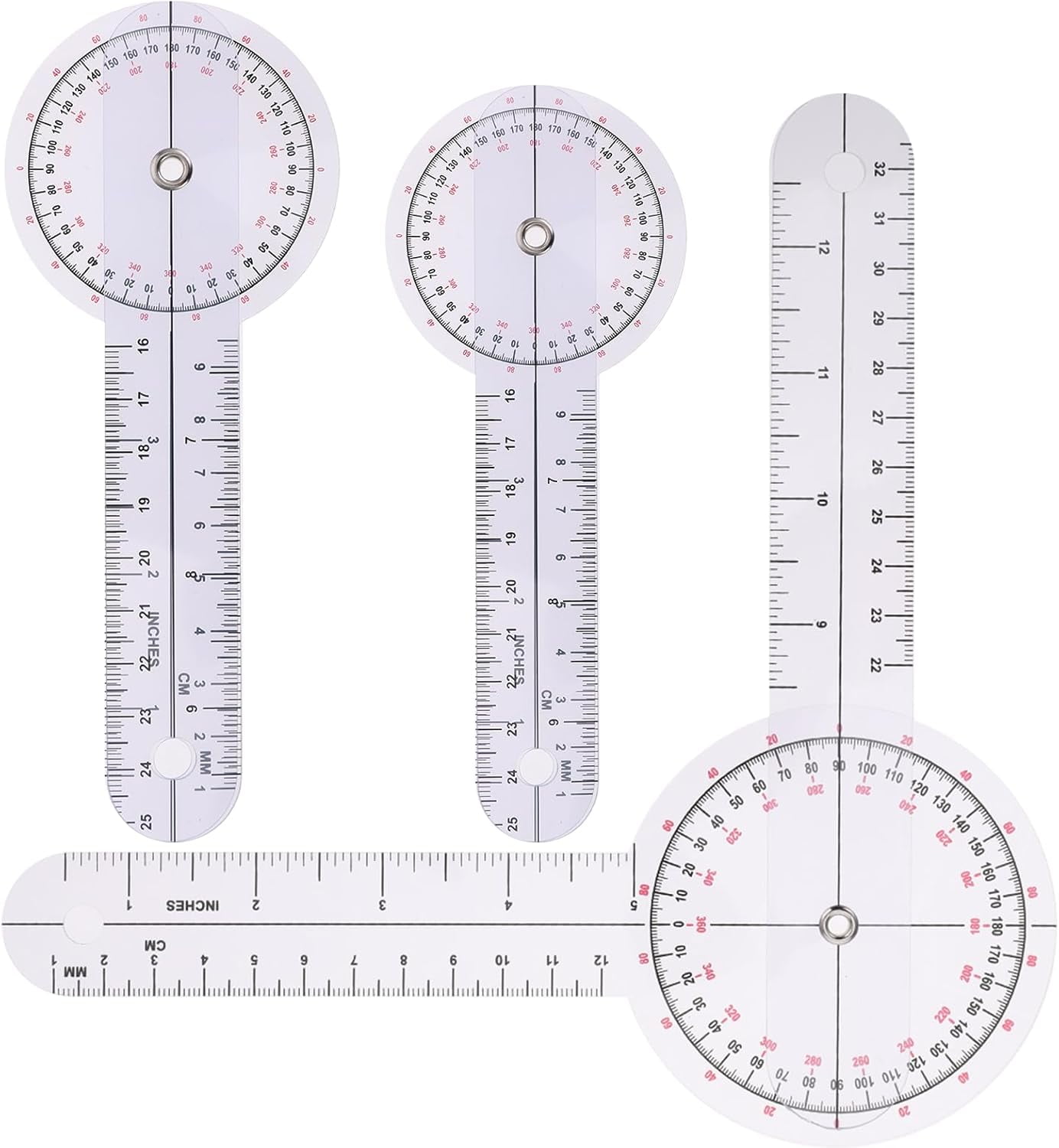 Ljia 3 Pieces Goniometer Set 12 inch 8 inch 6 inch Goniometer Physical ...